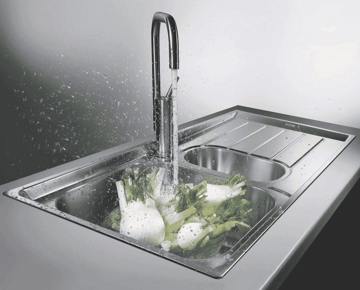 Franke Neptune 1&1/4 Bowl Sink with Right Hand Drainer NEX651RHD