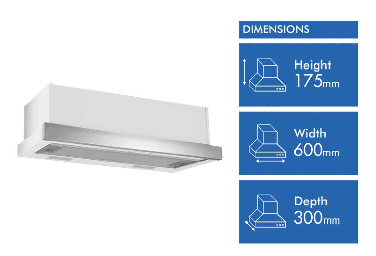 Omega 60cm Slideout Rangehood ORT6WXA