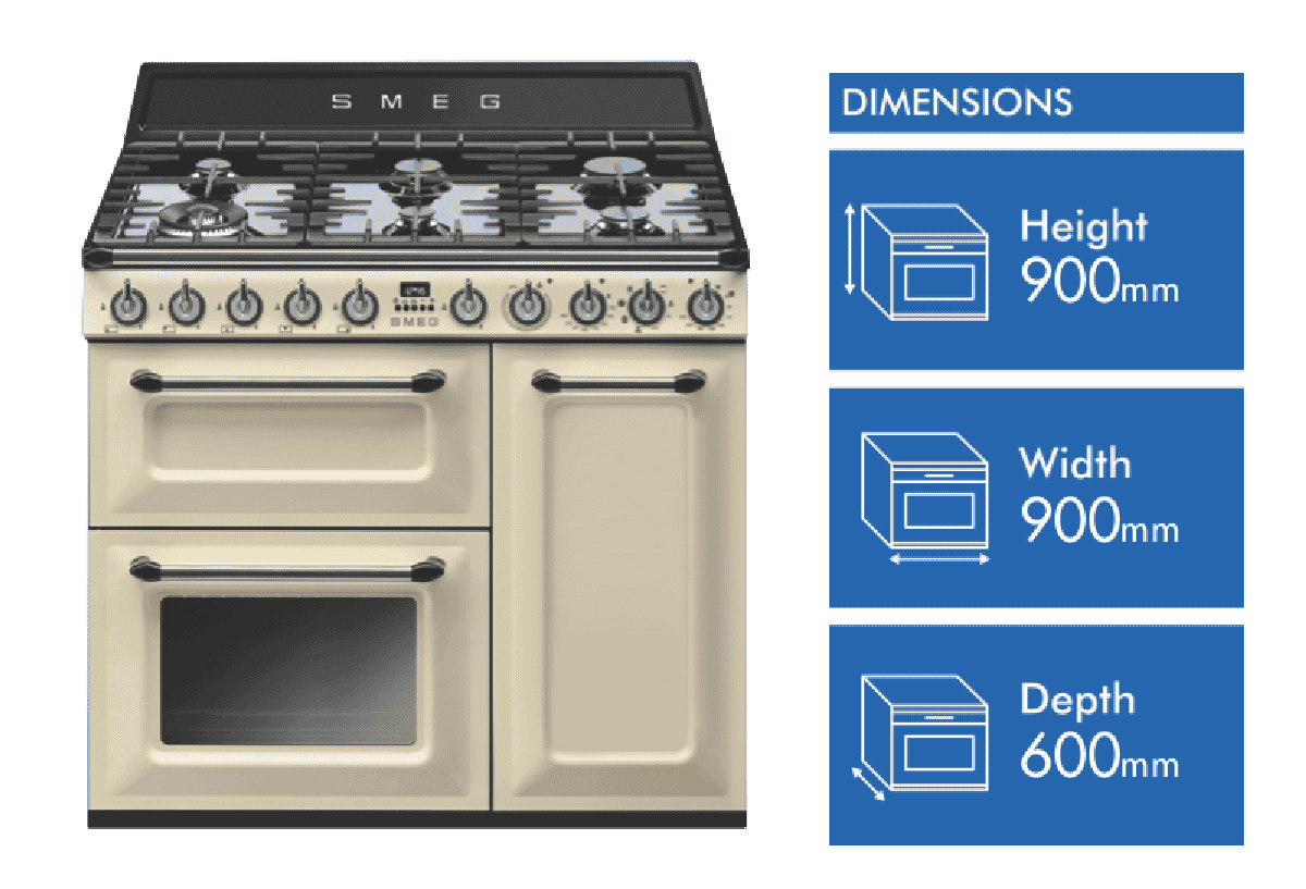 Smeg 90cm Dual Fuel Upright Cooker TRA93P