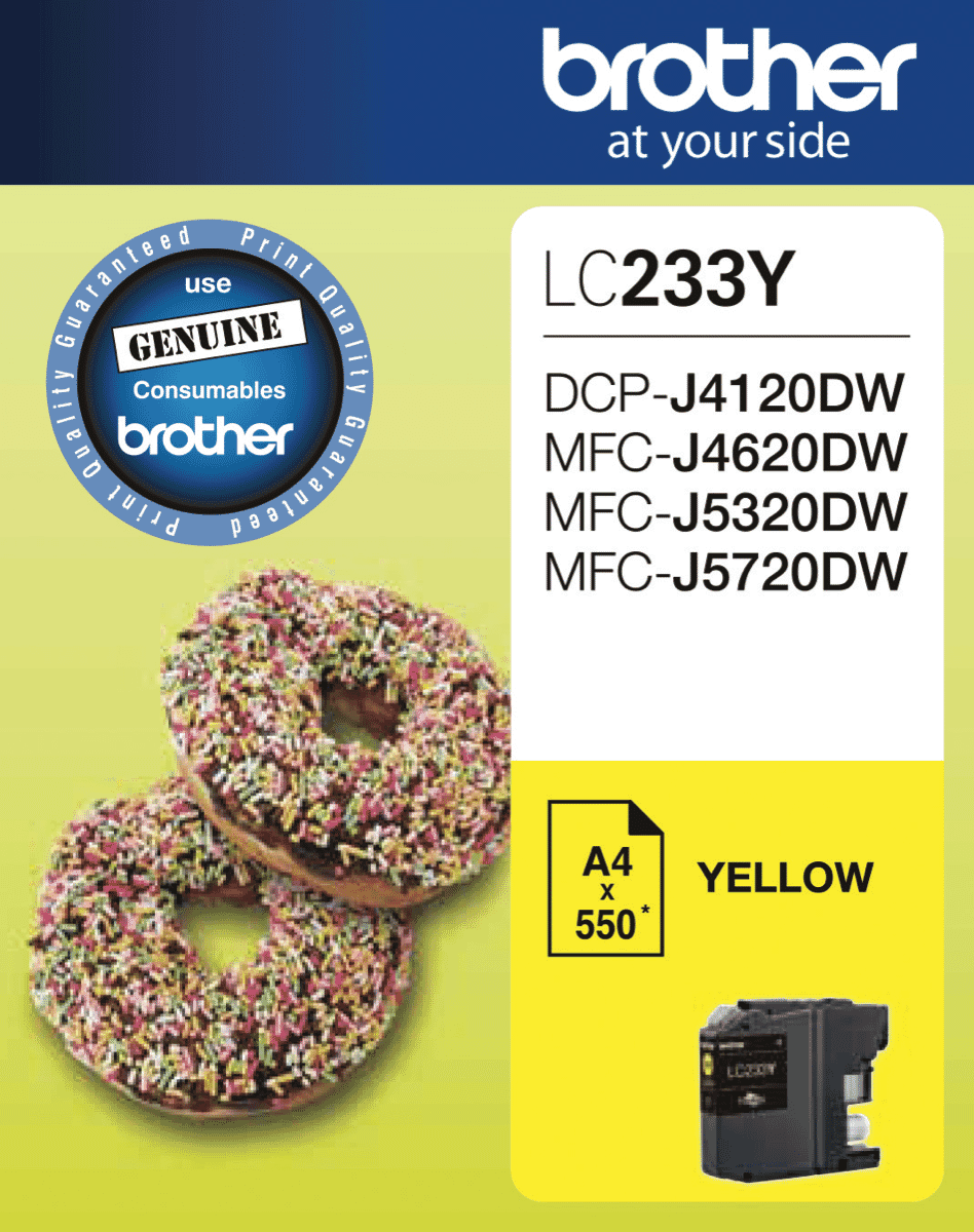 Brother LC-233 Yellow Ink Cartridge LC233Y