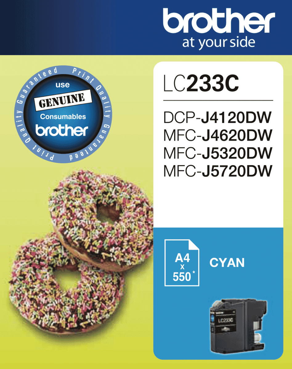Brother LC-233 Cyan Ink Cartridge LC233C