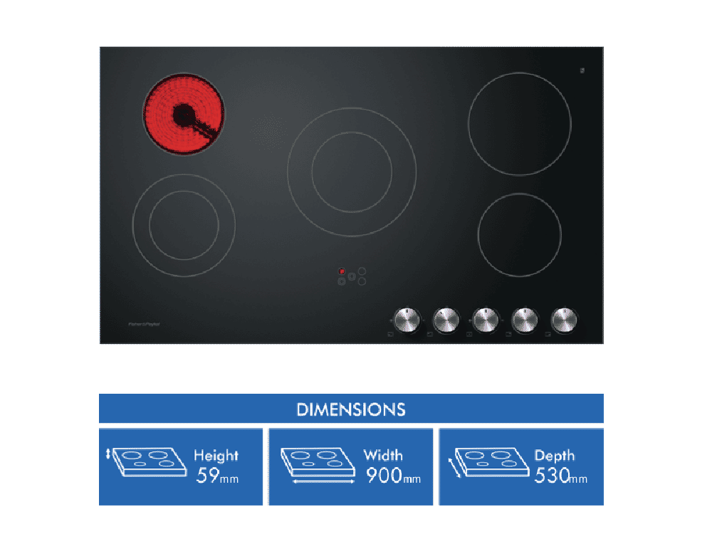 Fisher & Paykel 90cm Ceramic Cooktop CE905CBX2