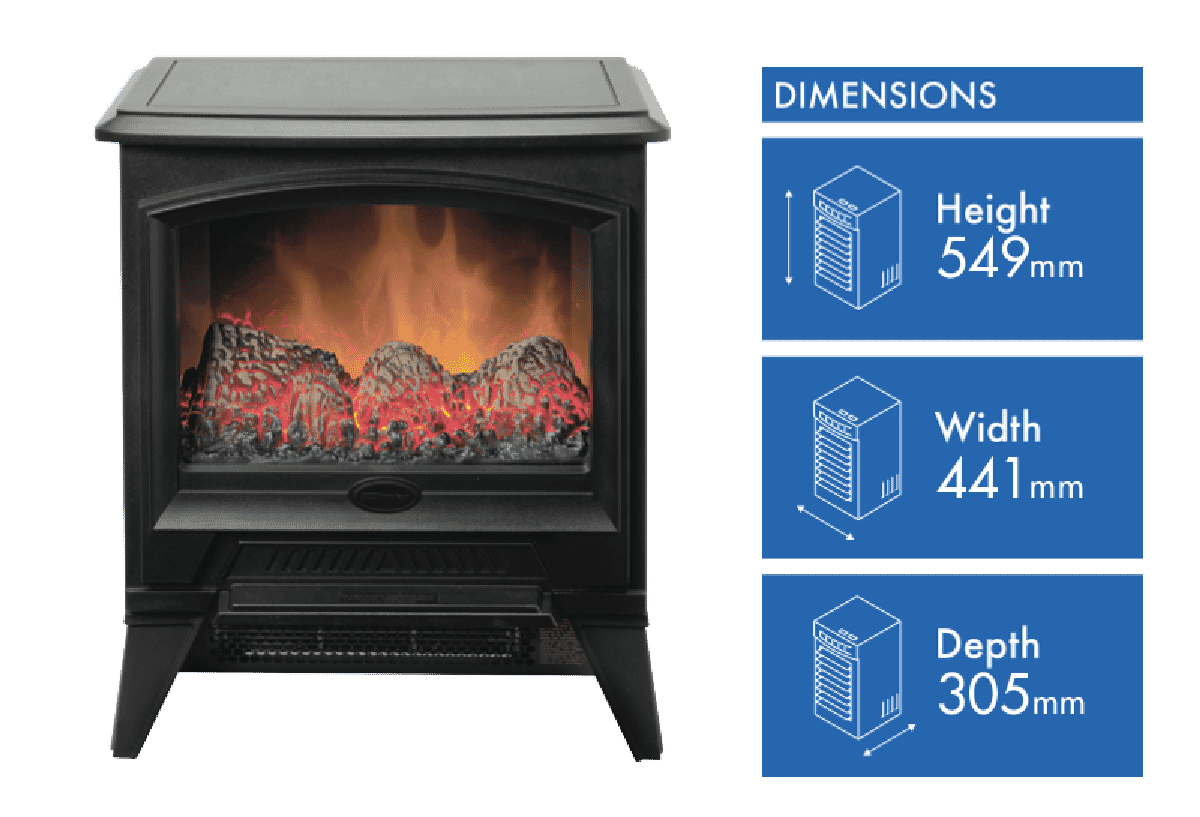 Dimplex 2kW Electric Fire - Casper Black CAS20N-AU