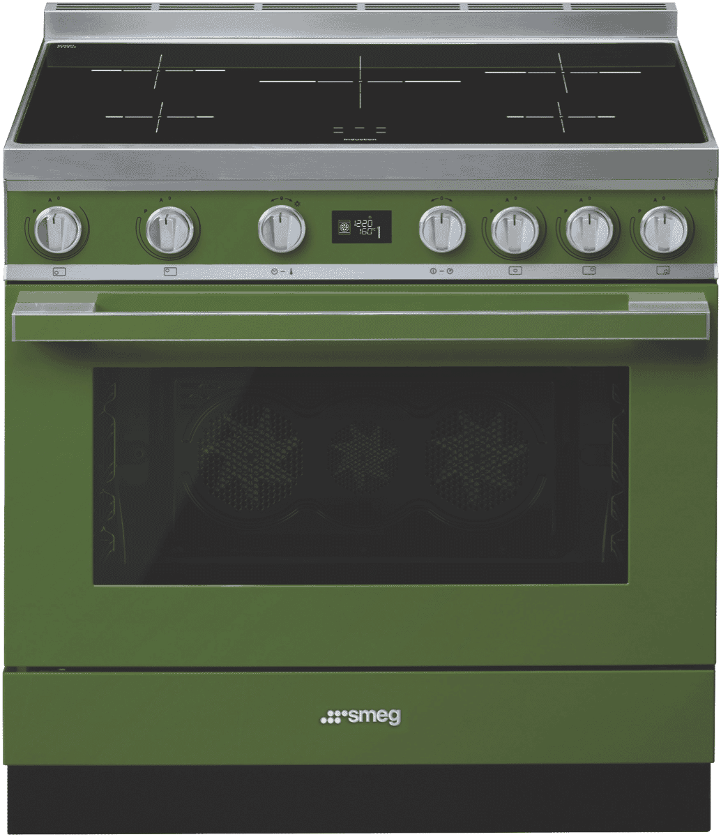 Smeg Portofino 90cm Induction Upright Cooker Olive Green CPF9IPOG