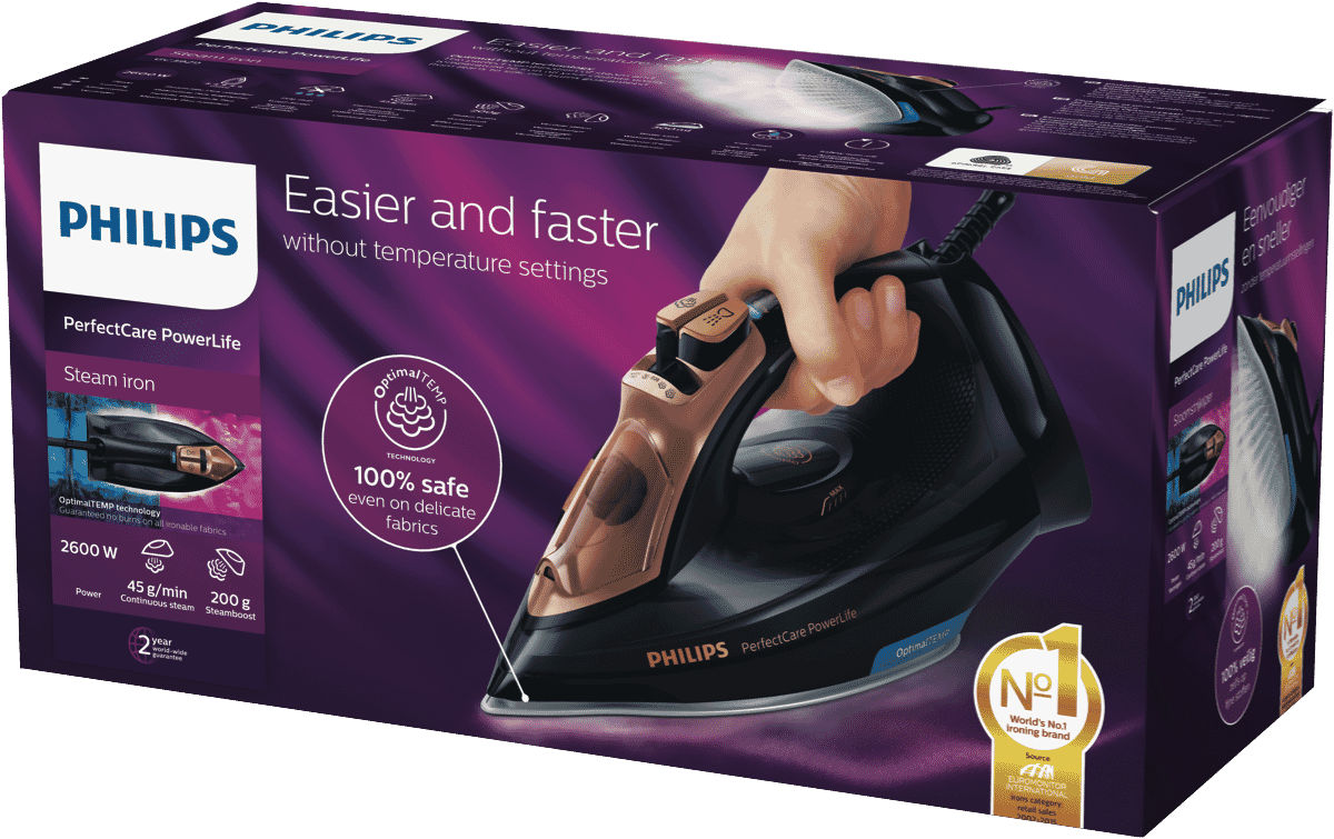 Philips PerfectCare PowerLife Black Steam Iron GC3929/64
