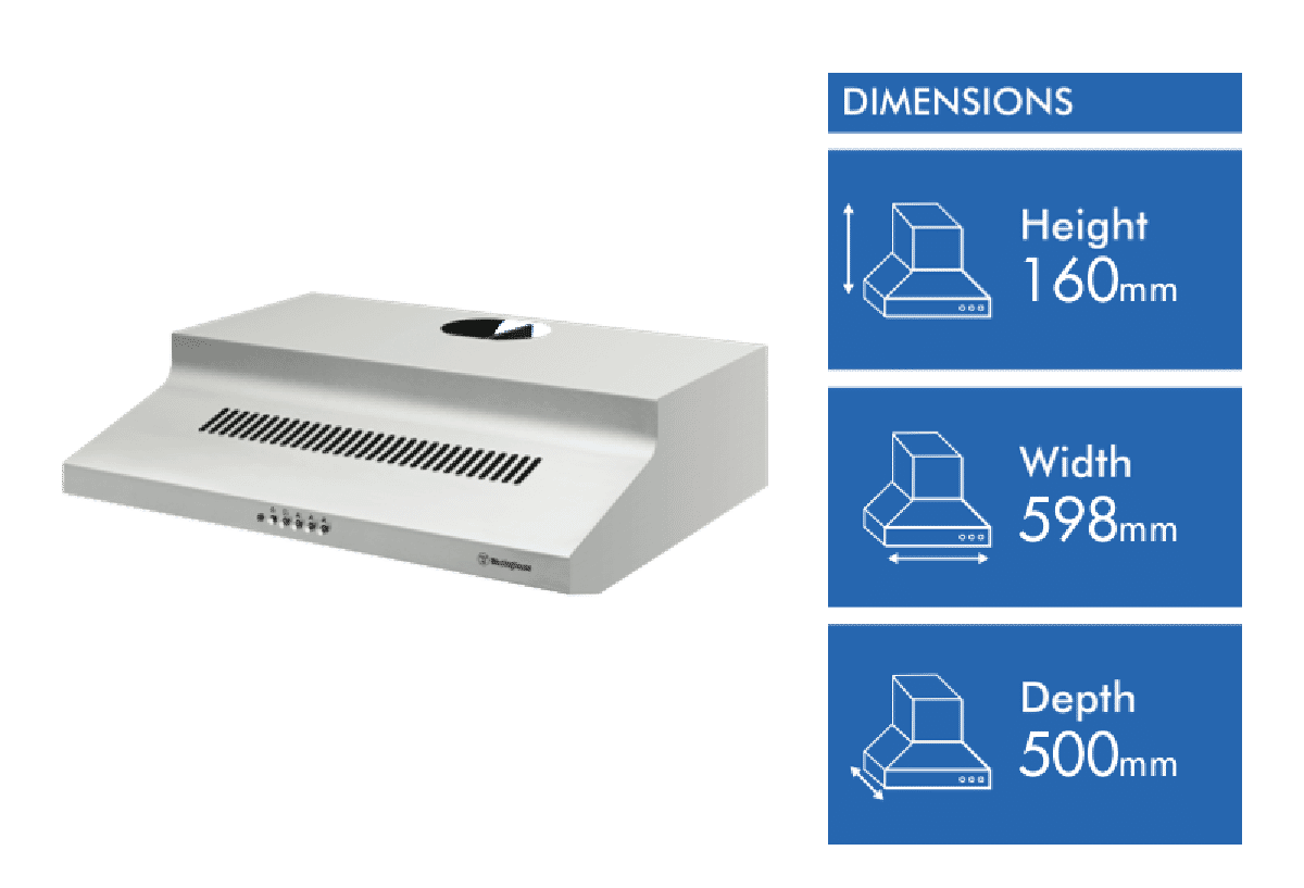Westinghouse 60cm Fixed Rangehood WRF610SA