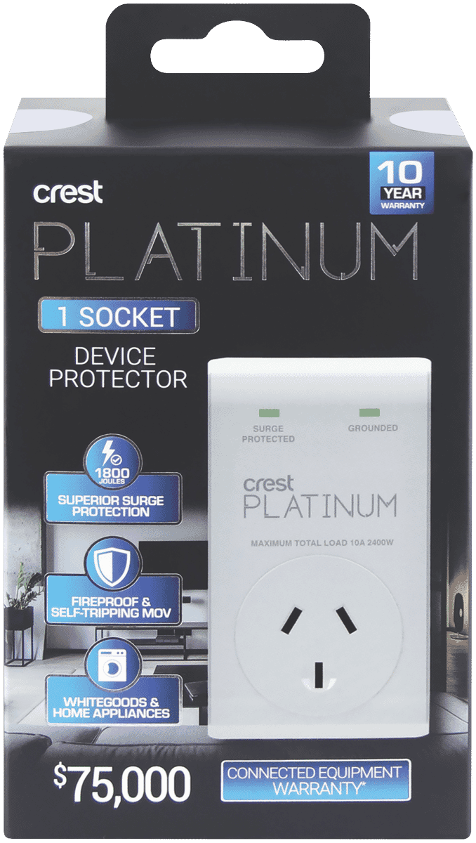 Crest Single Socket Surge Protector PWU01905