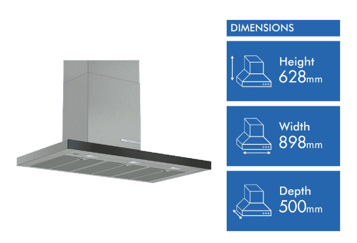 Bosch Series 8 90cm Canopy Rangehood DWB91PR50A