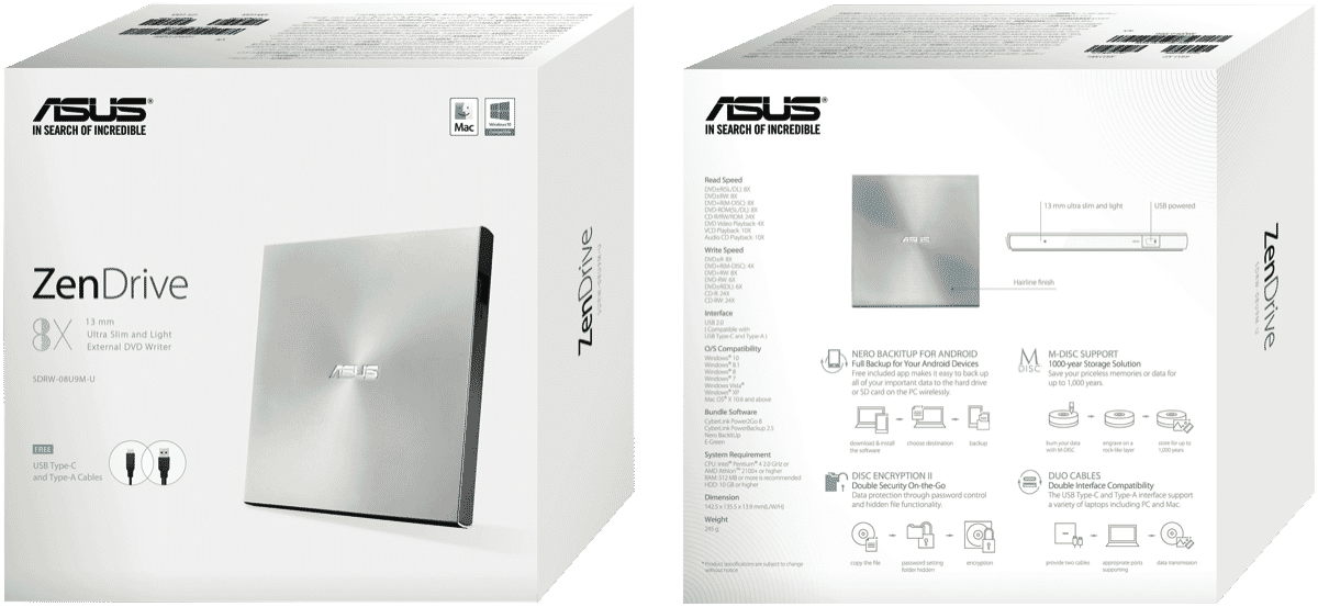 Asus External Optical DVD/CD Drive 4402976