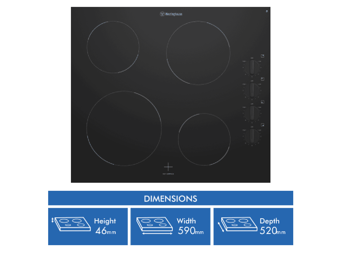 Westinghouse 60cm Ceramic Cooktop - Black WHC642BC