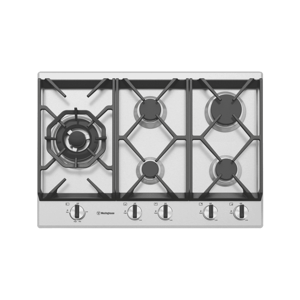 Westinghouse 75cm Gas Cooktop - Stainless Steel WHG758SC