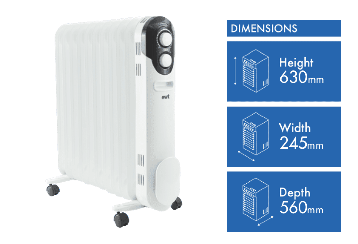 EWT 2.4kW Cocoon Oil Column Heater EWT24C