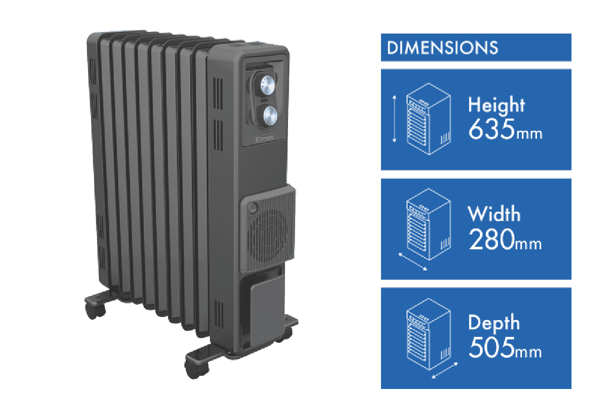 Dimplex 2.4kW Oil Free Column Heater w/Turbo Fan ECR24FA