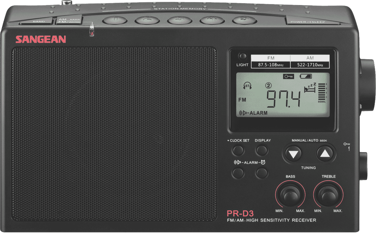 Sangean AM/FM Long Range Portable Radio PRD3BK