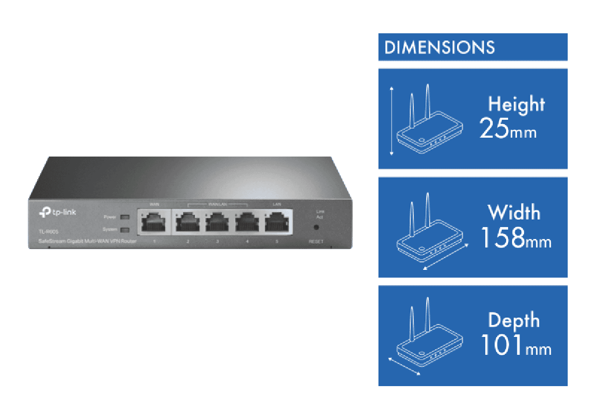 TP-LINK SafeStream Gigabit Multi-WAN VPN Router ER605