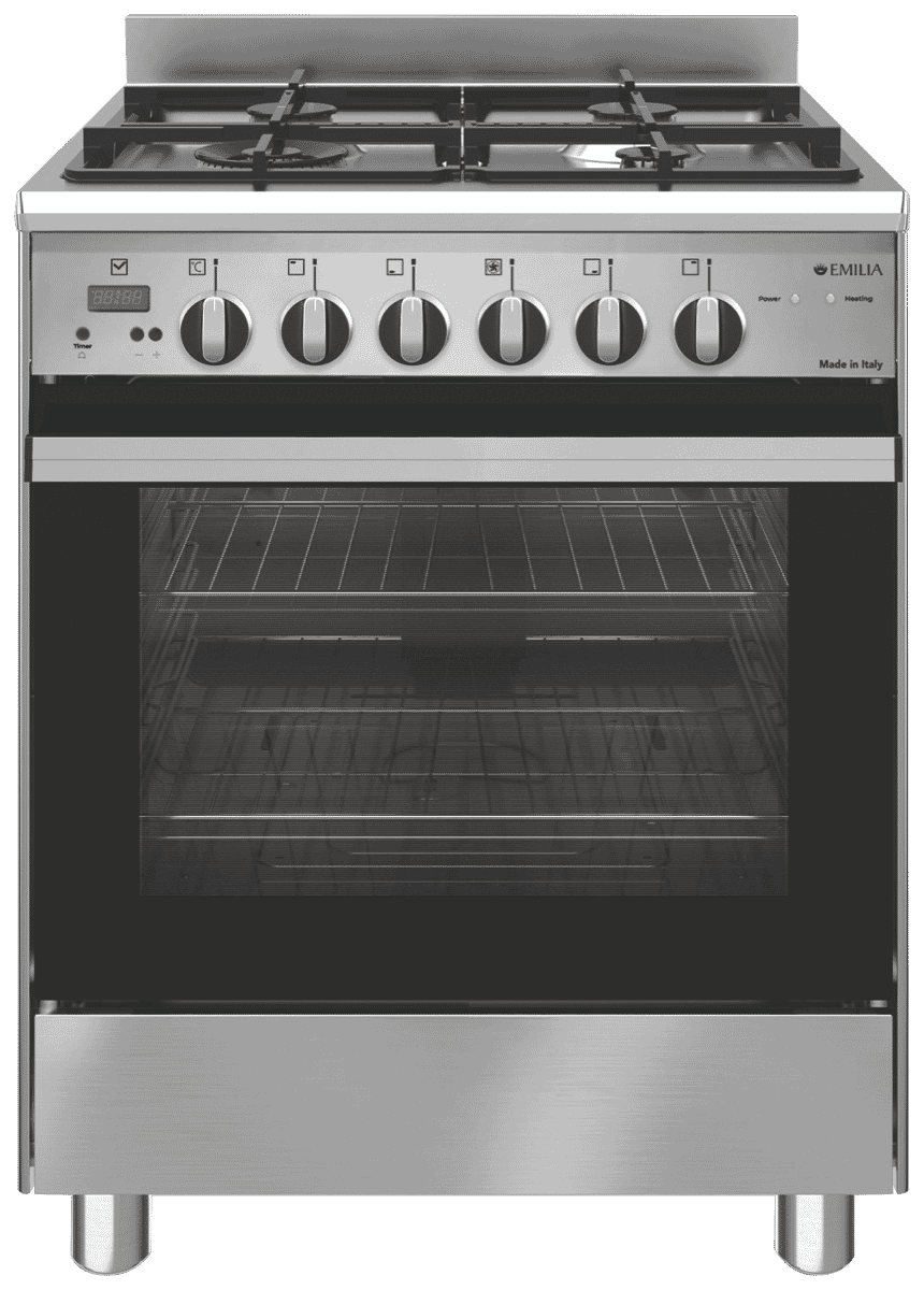 Emilia 60cm Stainless Steel Duel Fuel Upright Cooker EM664GE
