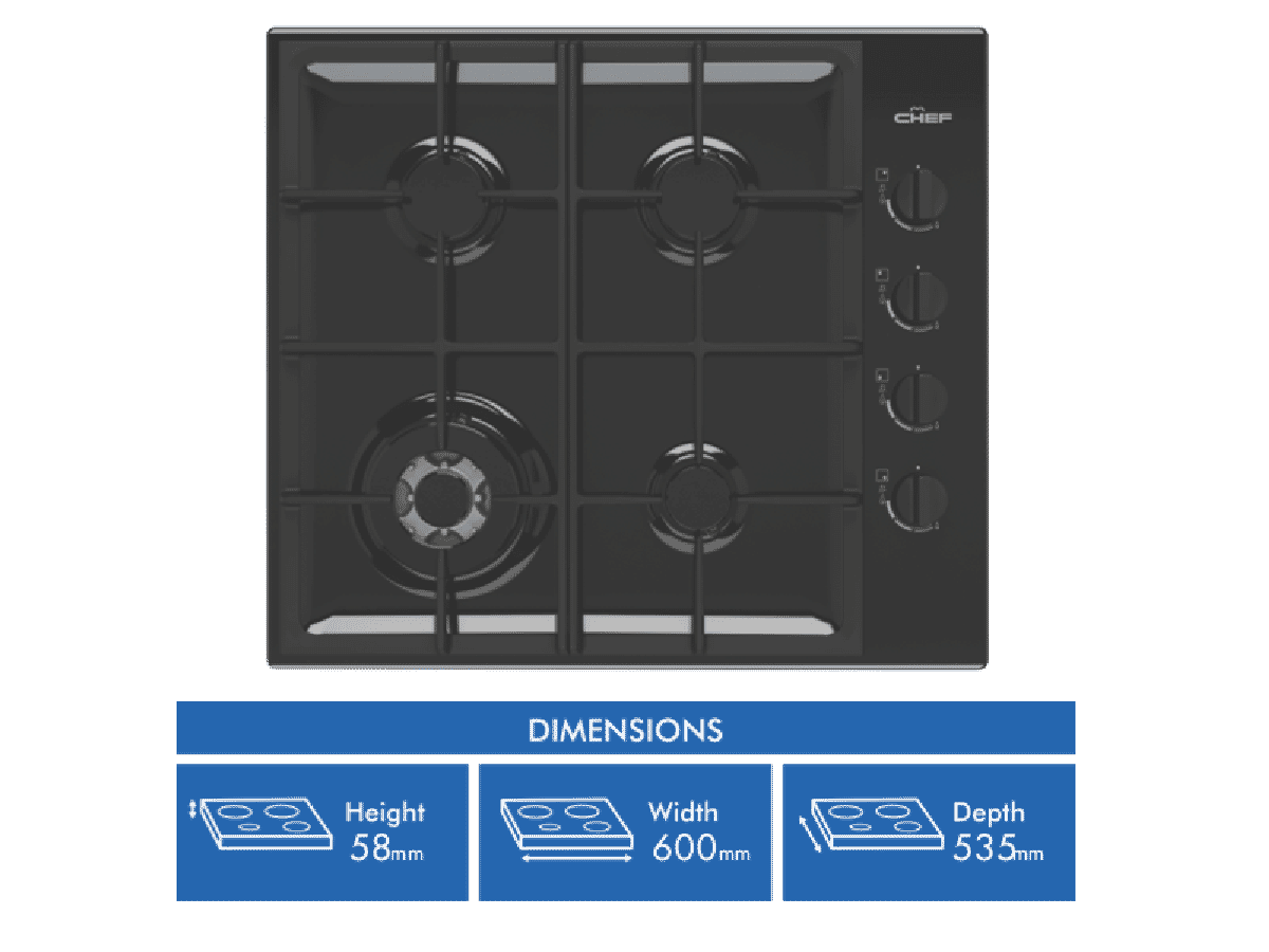 Chef 60cm Gas Cooktop CHG644DC