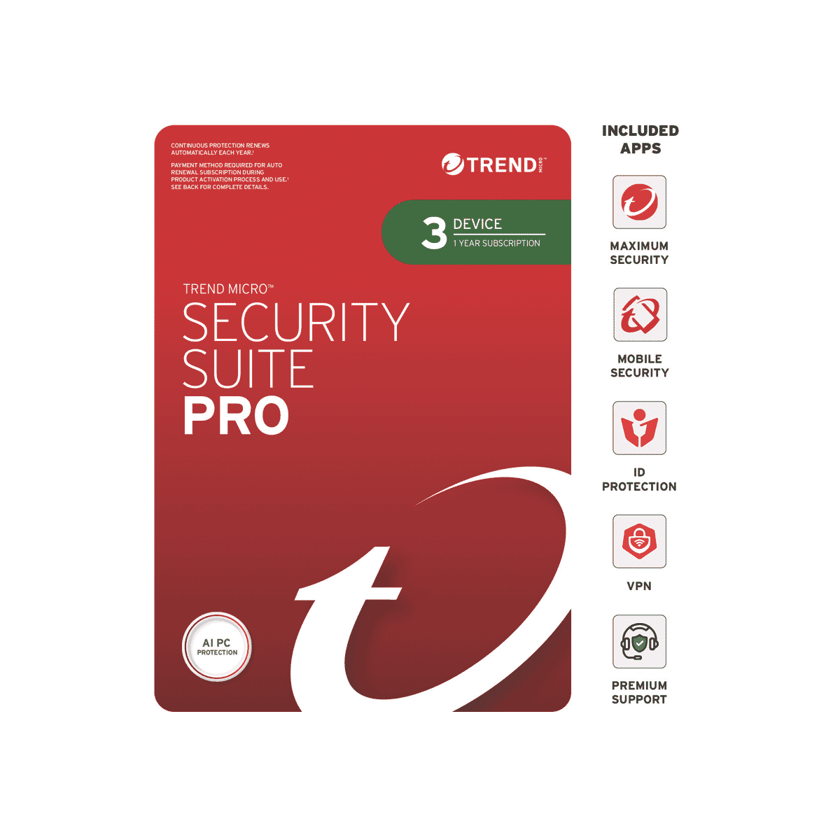Trend Micro Device Security Pro 3 Device 1 Year AUTMALL005