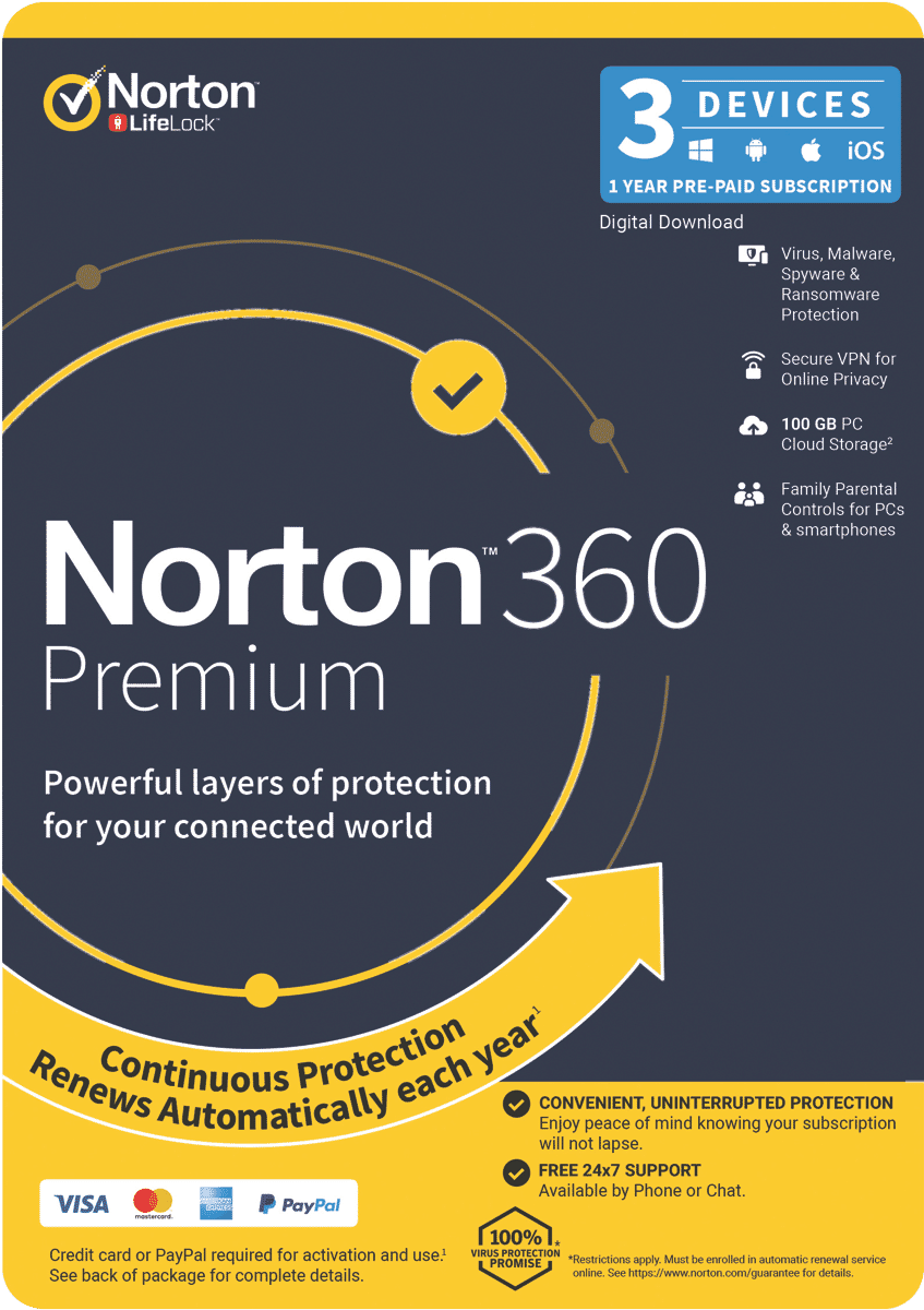 Norton 360 Premium Internet Security (3D 12M) Digital Download AUSYMGG19