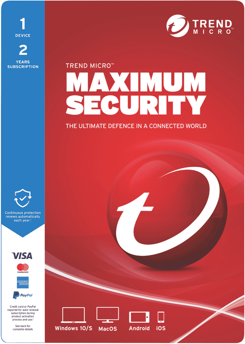 Trend Micro Maximum Security 1 Device 2 Year (Digital Download ...