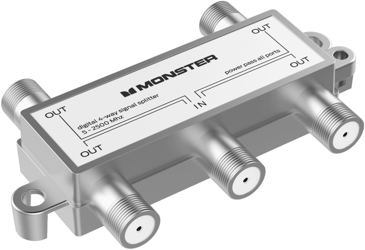 Monster Digital Coaxial 4 Way Splitter MTRF4SPLIT
