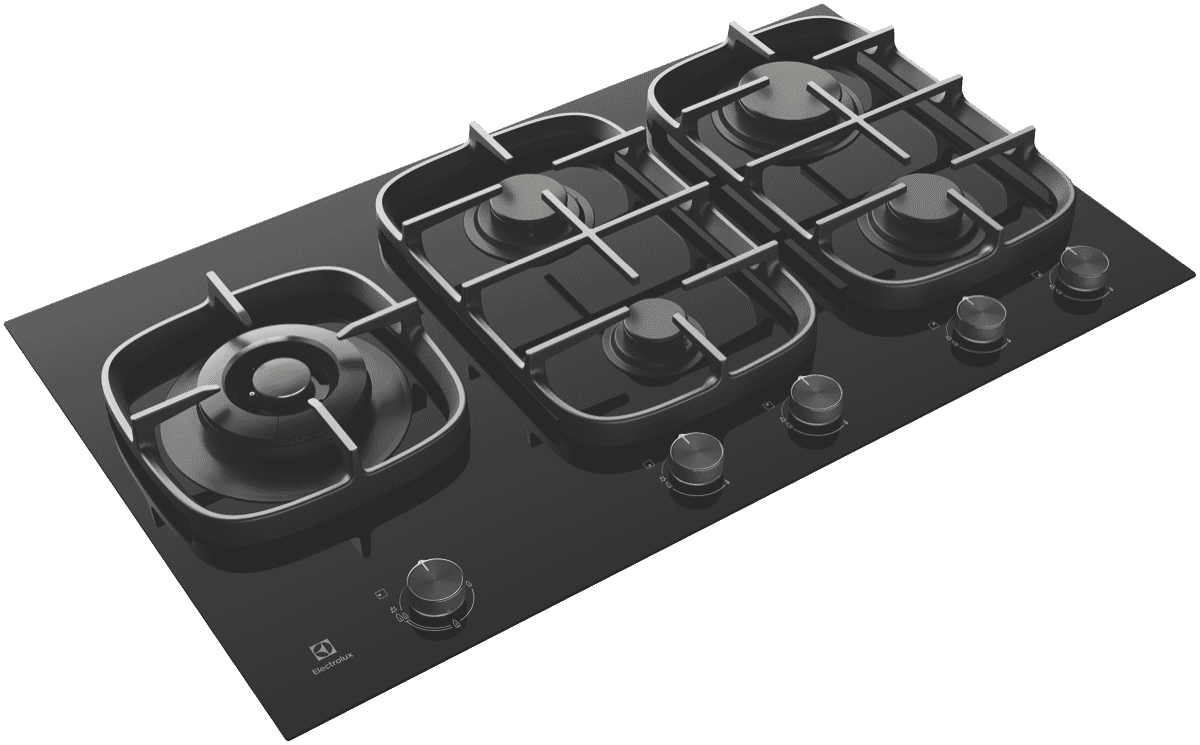 Electrolux 90cm Ceramic Black Glass Gas Cooktop EHG955BE