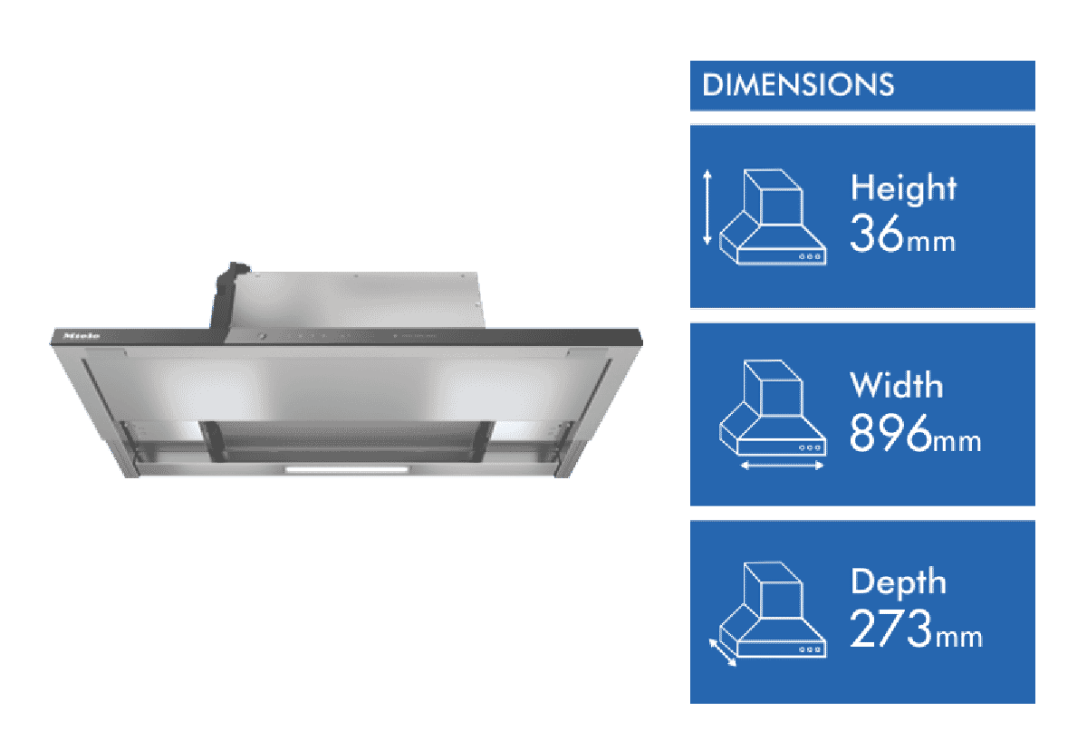 Miele 90cm Slimline Slide Out Rangehood DAS 4930