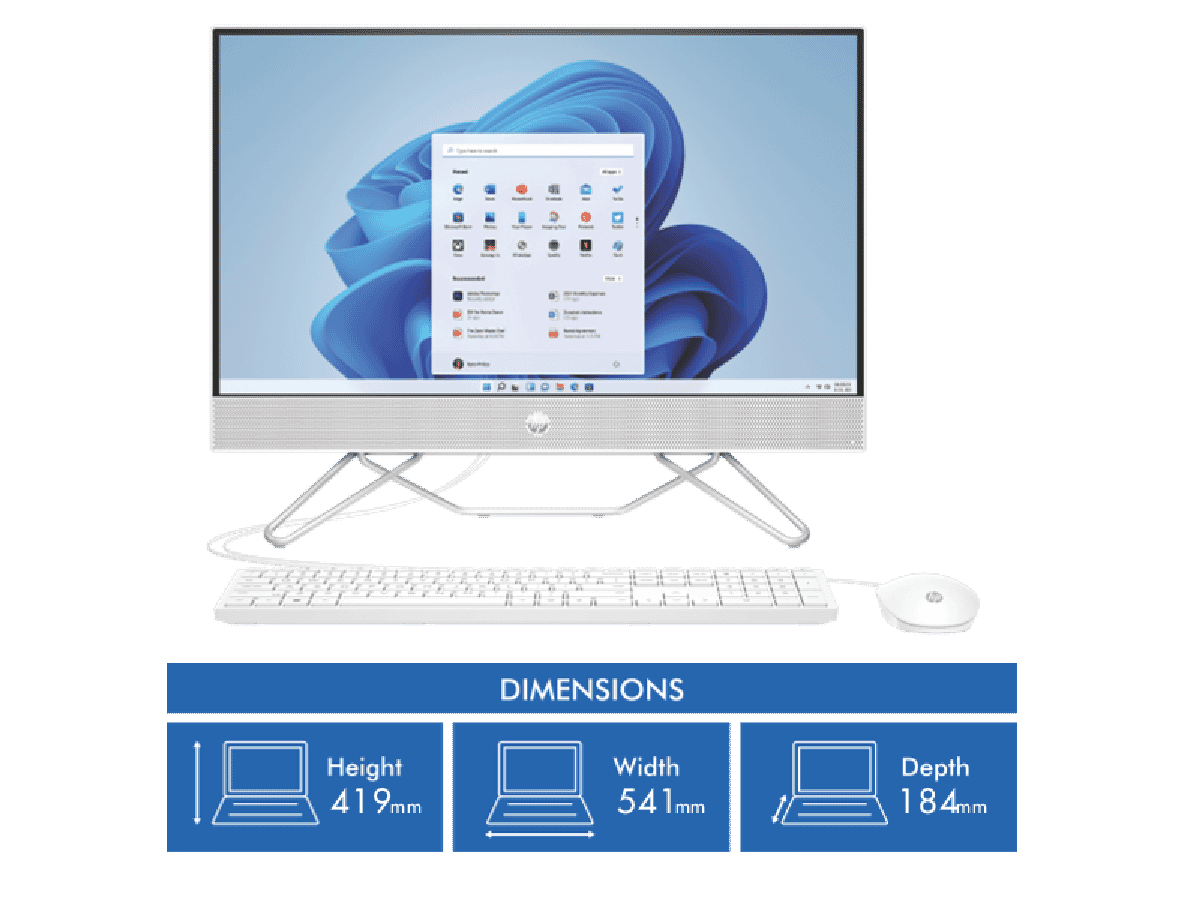 HP 23.8" Pentium Silver J5040 8GB 256GB Win 11 AIO 6F7D5PA