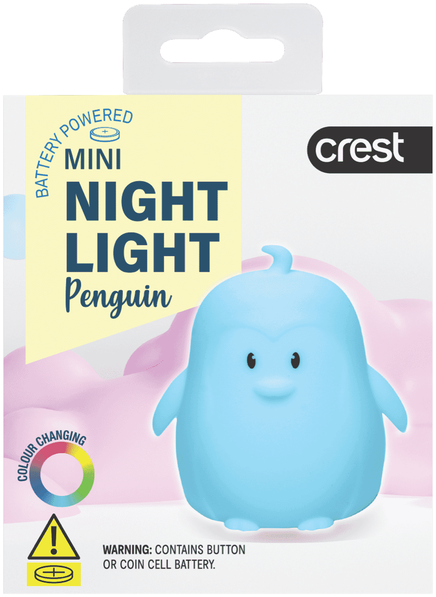 Crest Kids Multi-Coloured Mini Night Light Penguin CHPGNNLBC