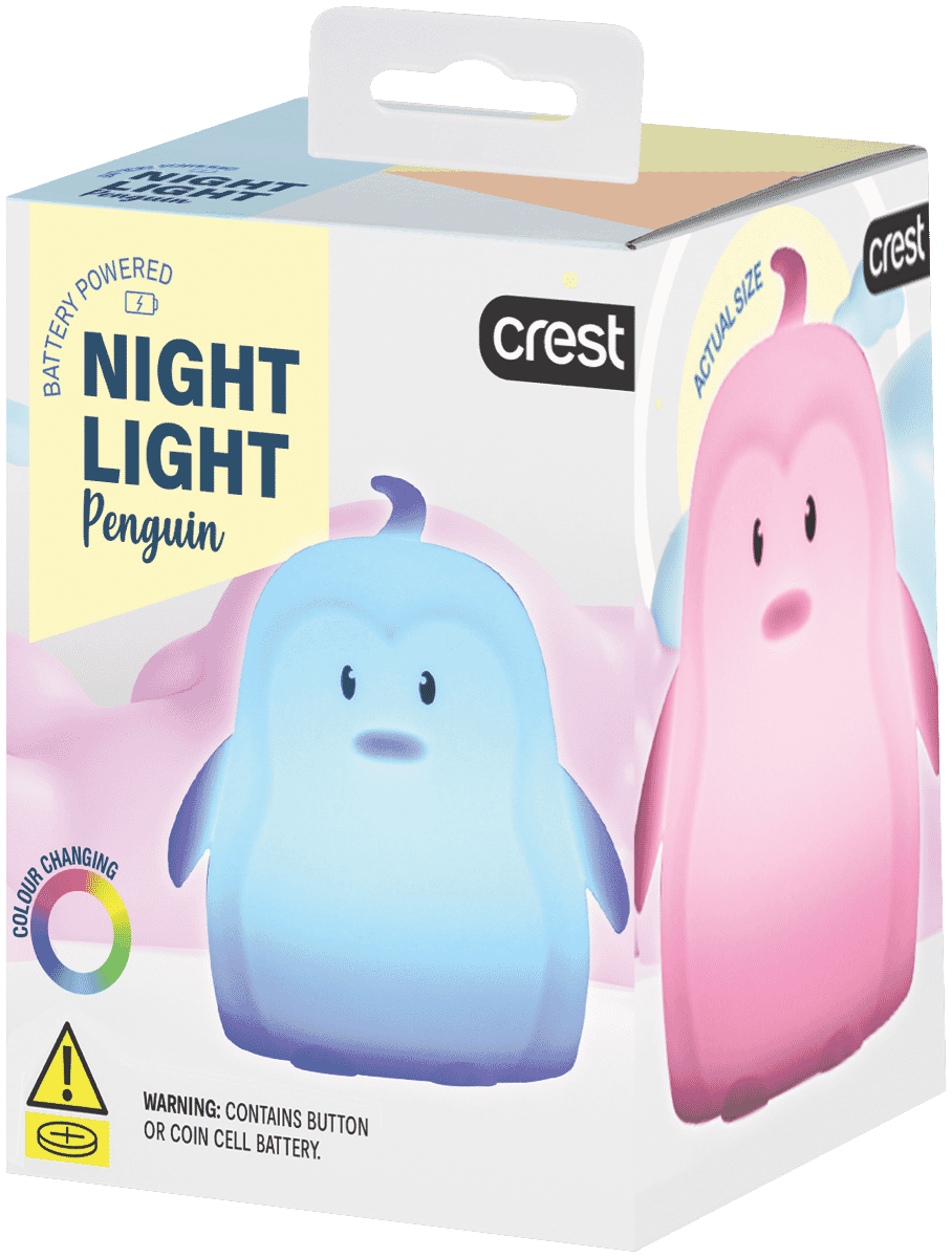 Crest Kids Multi-Coloured Mini Night Light Penguin CHPGNNLBC