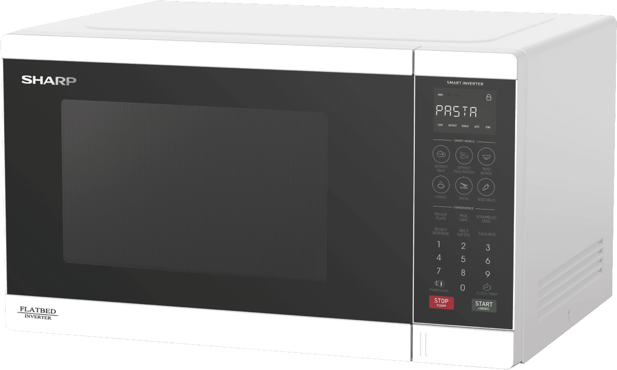 Sharp SM327FHW 32L 1200W Flatbed Microwave White at The Good Guys