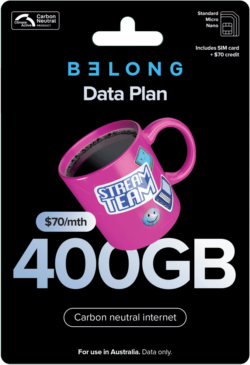 Belong Data Sim Starter Kit $70 POSA AUBLSK10