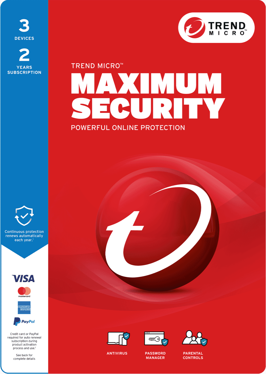 Trend Micro Maximum Security (3 Device 2 Year) AUTMALL015