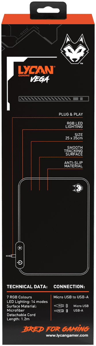 Lycan Gaming Vega RGB Gaming Mouse Pad (25cm x 35cm) LGMPLED1