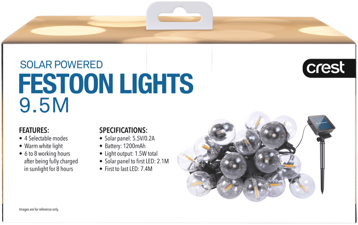 Crest White Festoon Lights (10M) CLFLAC10W