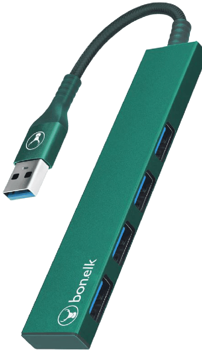 Bonelk Long-Life USB-A 4 Port USB Hub (Green) ELK-80042-R