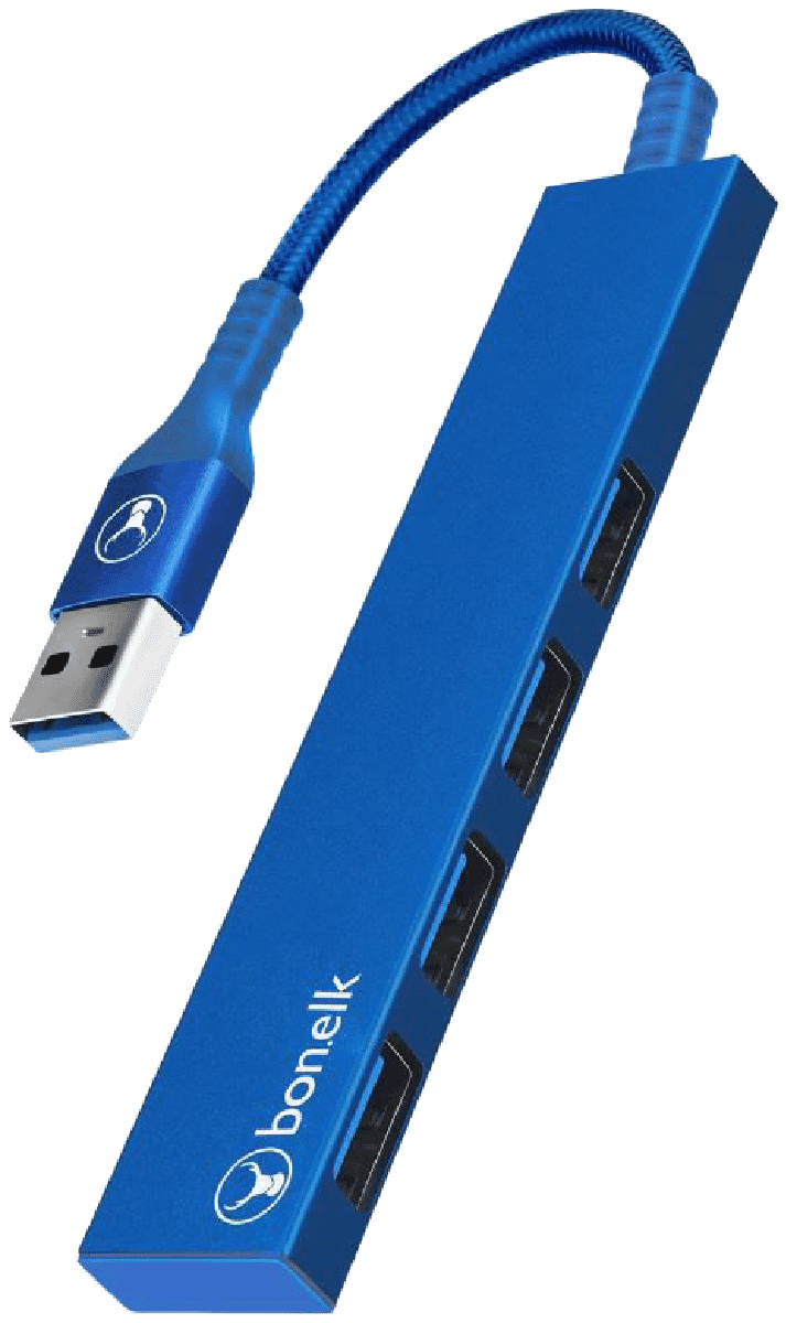 Bonelk Long-Life USB-A 4 Port USB Hub (Blue) ELK-80043-R