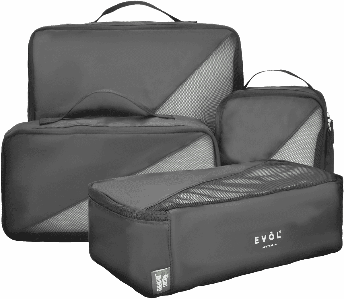 Evol Recycled Travel Packing Cubes (4 Set) EVACC5
