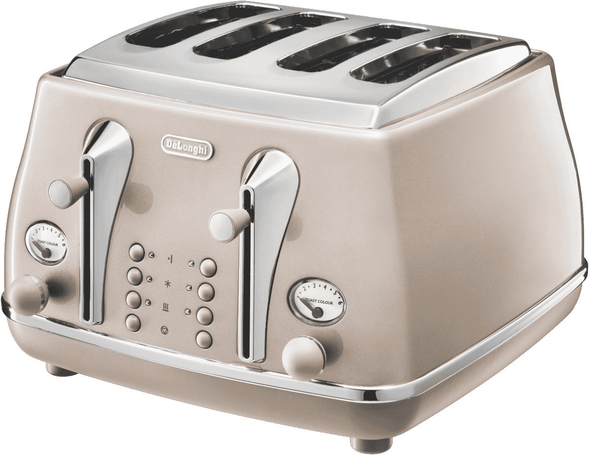 DeLonghi Icona Metallics 4 Slice Toaster Beige CTOT4003BG