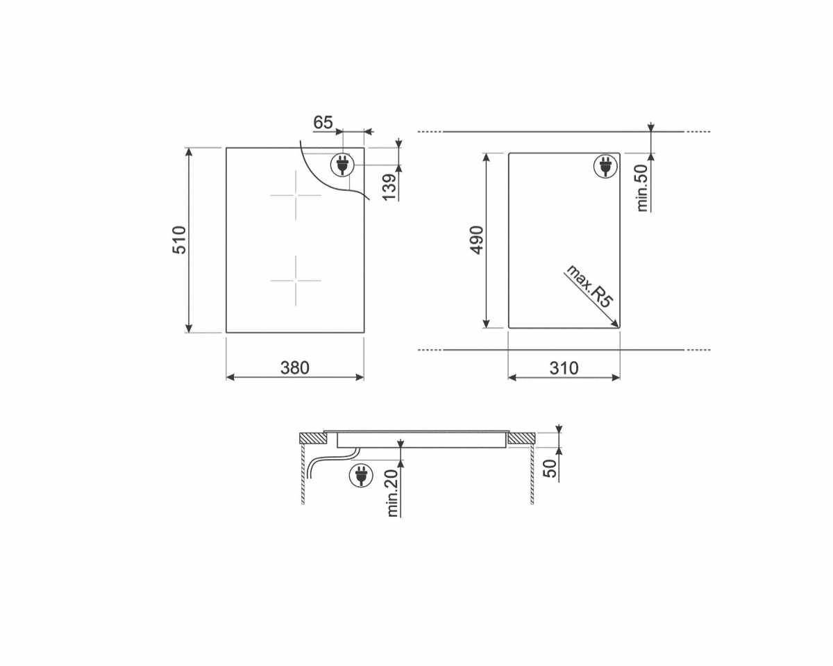 Smeg Dolce Stil Novo 38cm Induction Cooktop SIM6323R