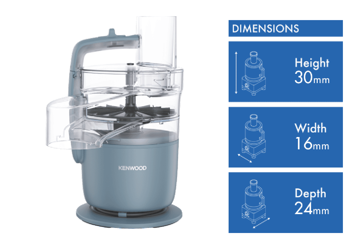 Kenwood Multipro Go Super Compact Food Processor Storm Blue FDP22130GY