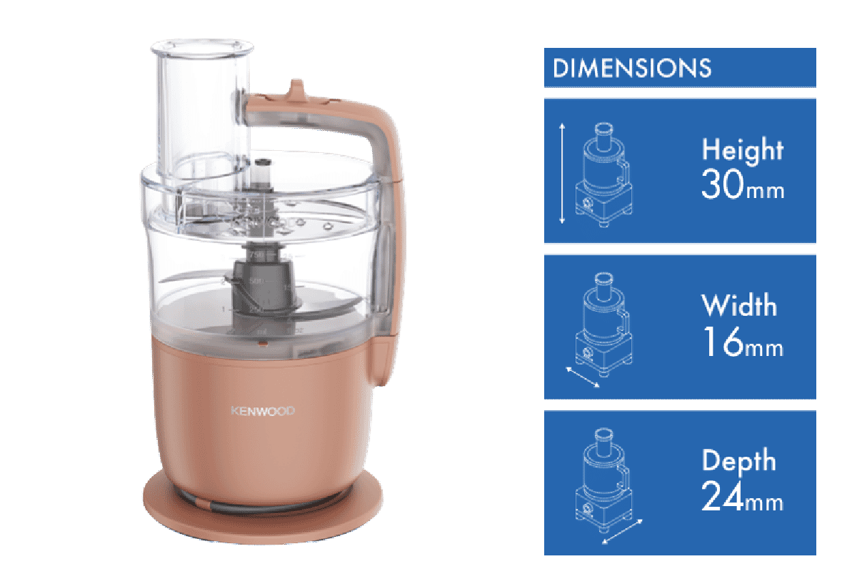 Kenwood Multipro Go Super Compact Food Processor Red Clay FDP22130RD
