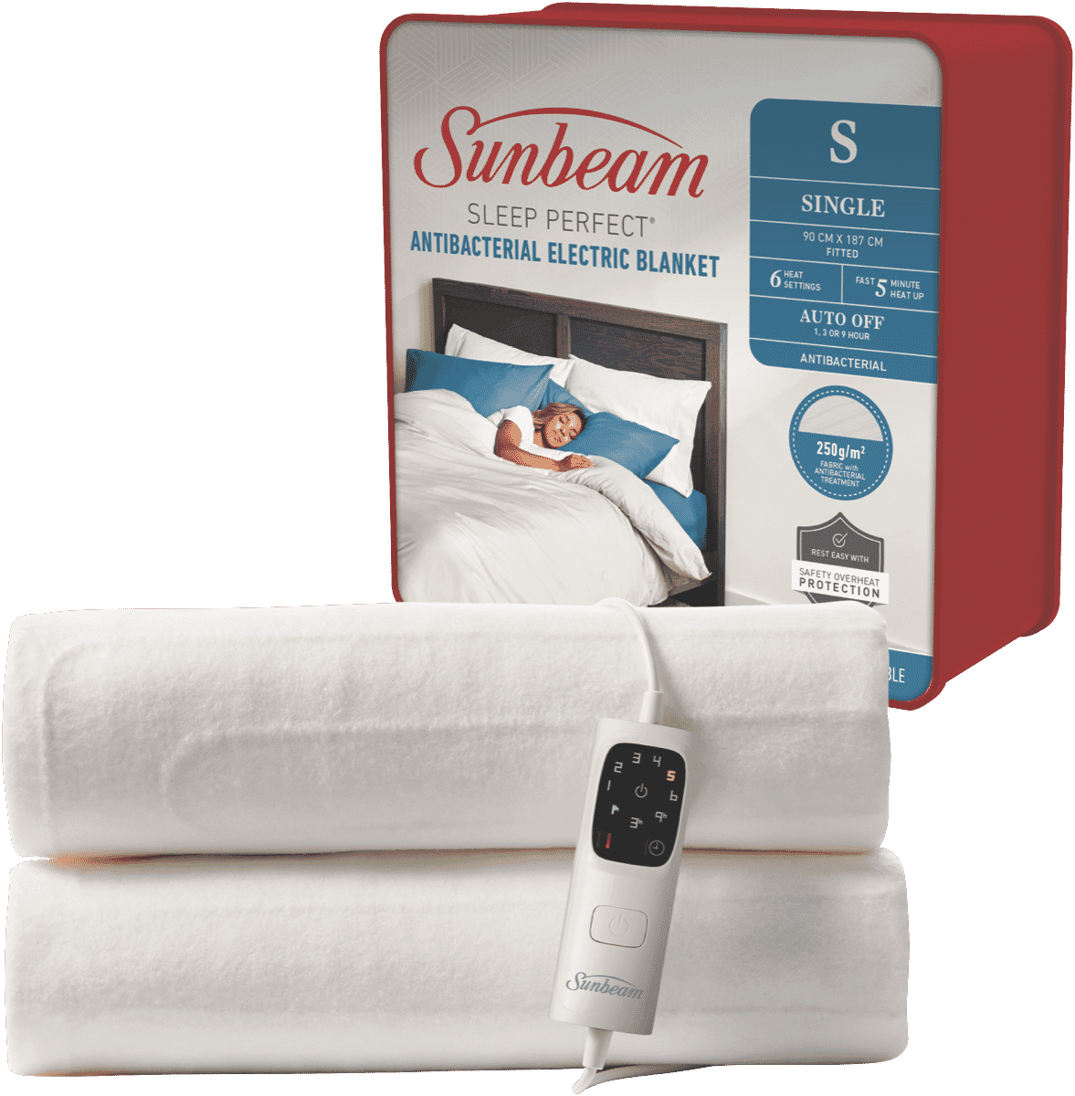 Sunbeam Sleep Perfect Fitted Antibacterial Single BLA6321
