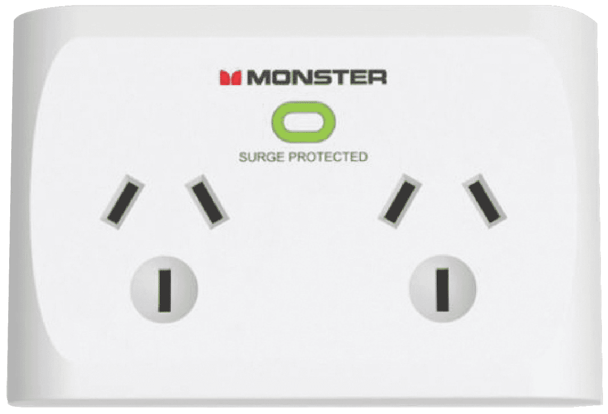 Monster Dual Socket Surge Protector (White) MT-FPSP2700W