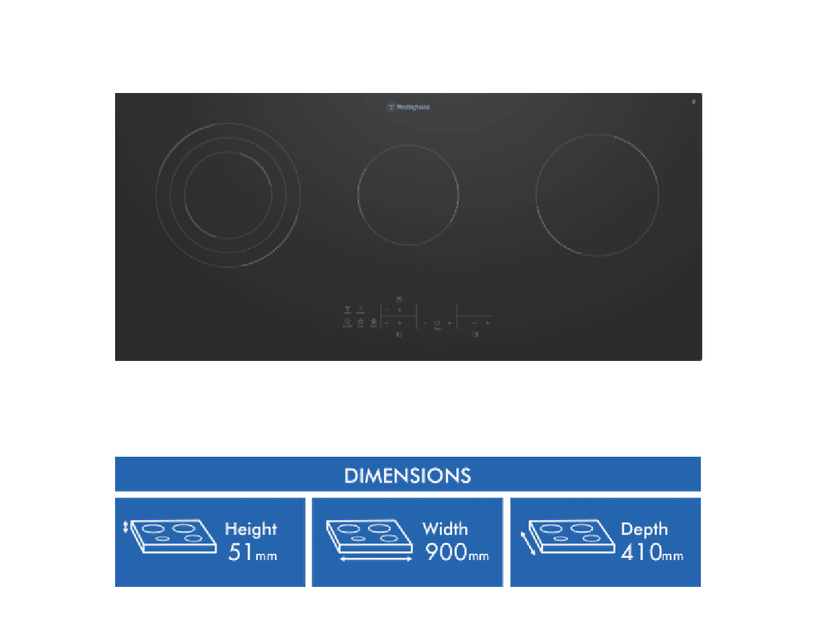 Westinghouse 90cm Ceramic Cooktop WHC933BD