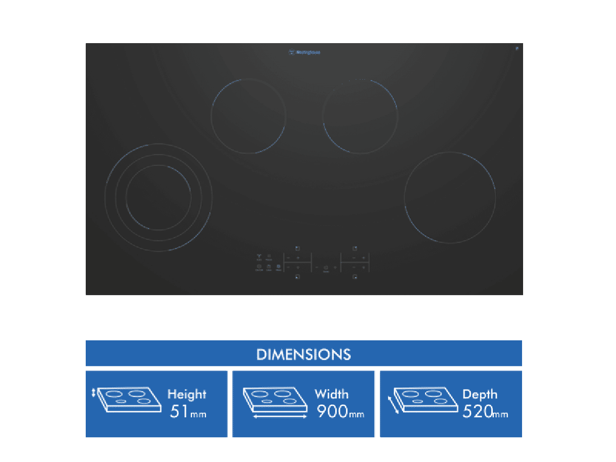 Westinghouse 90cm Ceramic Cooktop WHC943BD