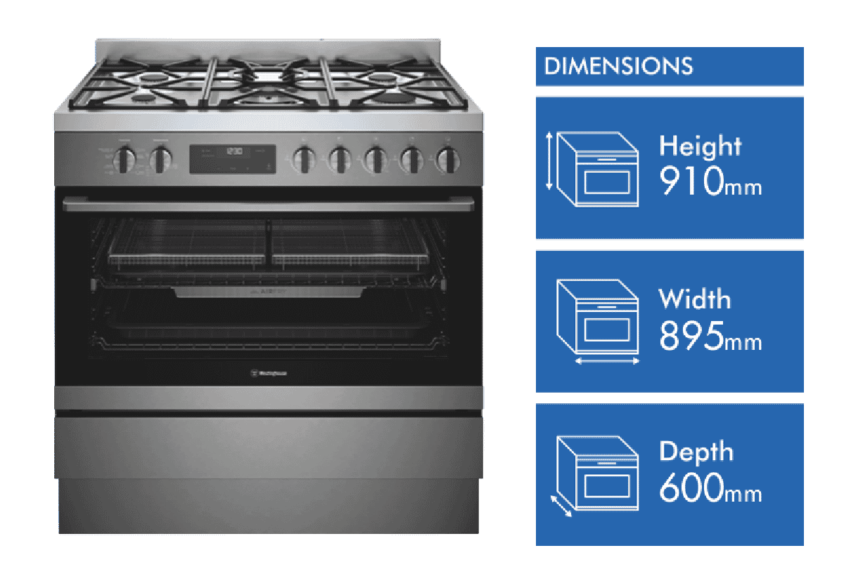 Westinghouse 90cm Dual Fuel Freestanding Cooker WFE9516DD