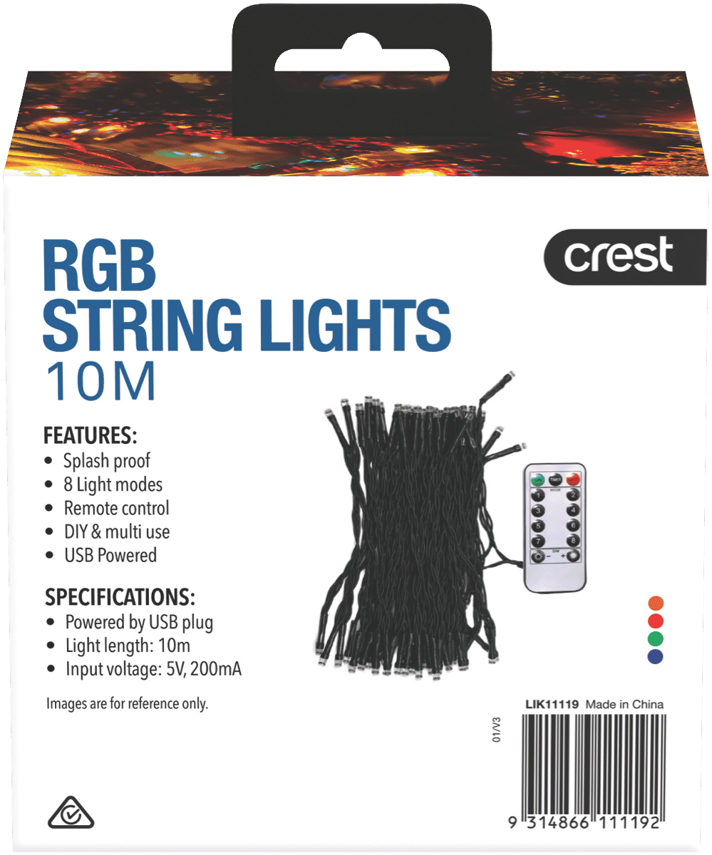 Crest RGB Christmas String Lights (10M) LIK11119