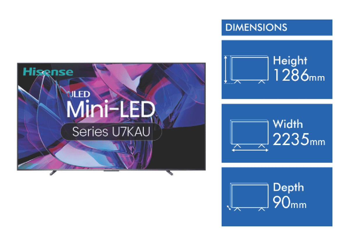 Hisense 100" U7KAU 4K ULED Mini-LED QLED Smart TV 23 100U7KAU