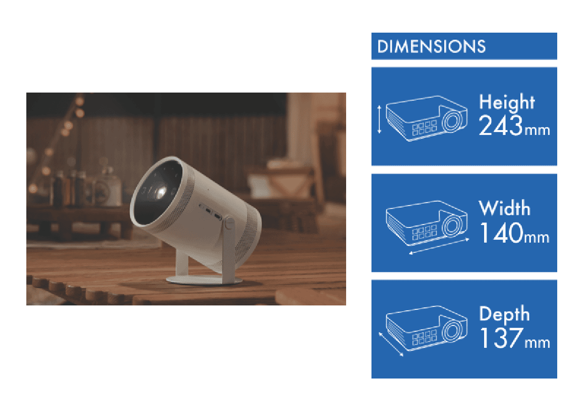 Samsung The Freestyle Portable Smart FHD Projector 23 SP-LFF3CLAXXXY